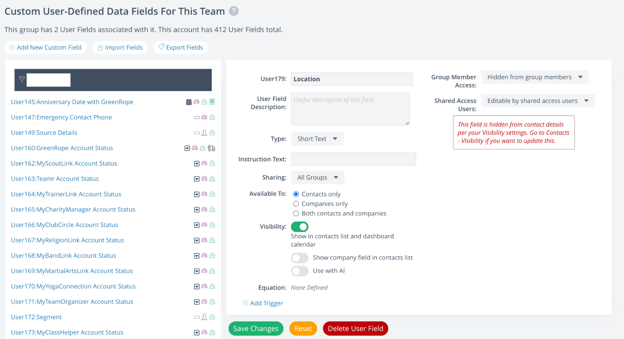 User-Defined Data | Complete CRM